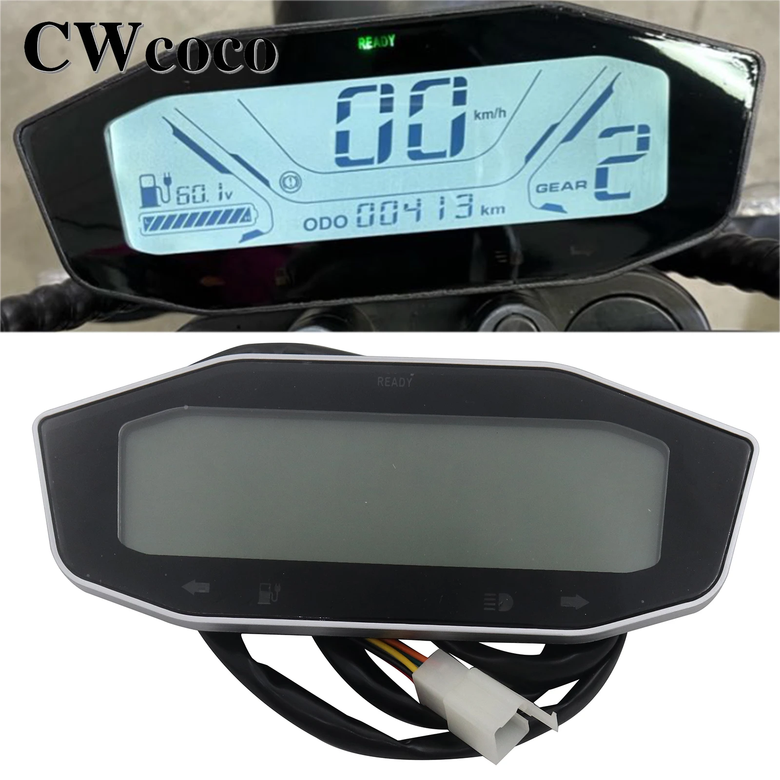 Electric-Scooter-60V-72V-Odometer-Battery-Power-Display-Speedometer ...