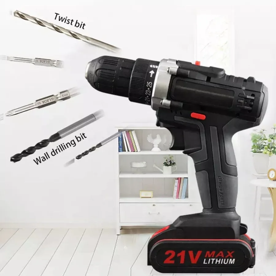 21V-Electric-Impact-Cordless-Drill-High-power-Lithium-Battery-Wireless ...