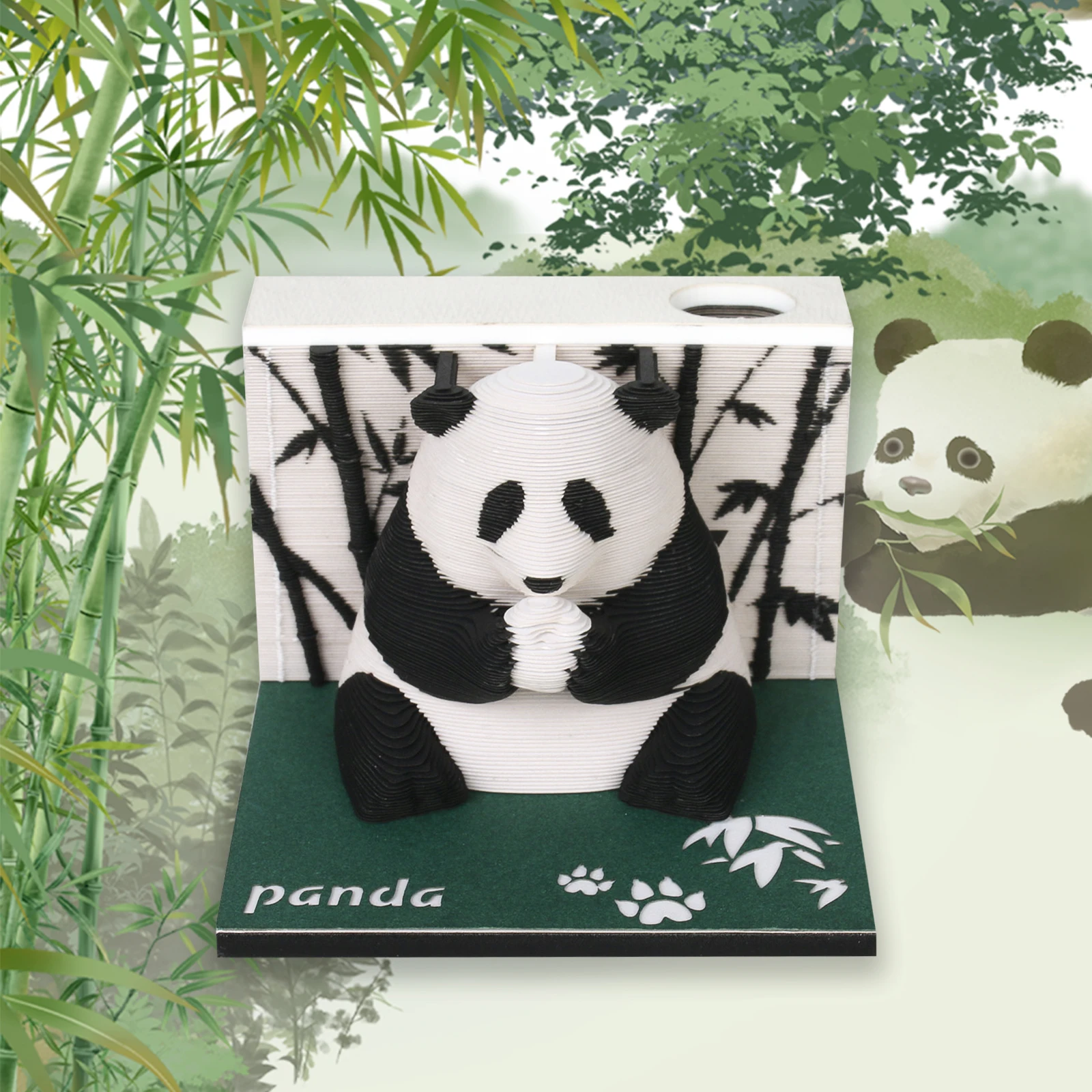 Omoshiroi-Block-3D-Notepad-Mini-Panda-Paper-Model-217Sheets-Memo-Pads ...