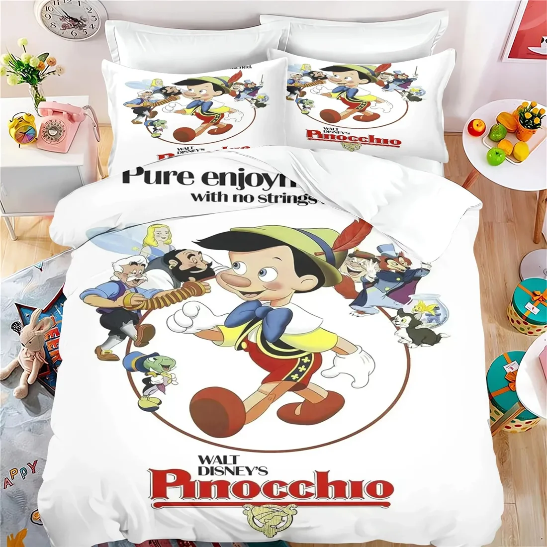 Disney Pinocchio Quilt Cover Anime Characters Duvet Set 2 Piece Soft ...