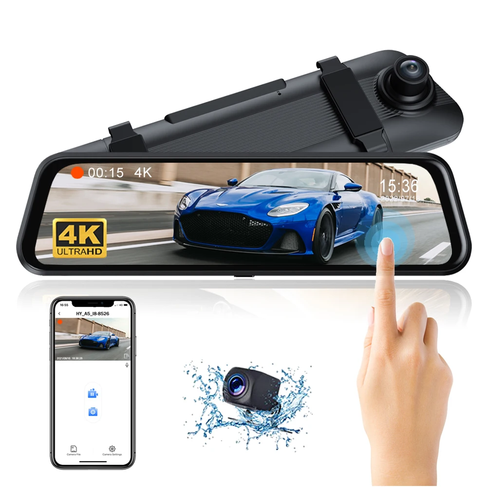 4K-WiFi-Mirror-Dash-Cam-Front-Rear-Rearview-Mirror-WDR-Car-Camera-With ...