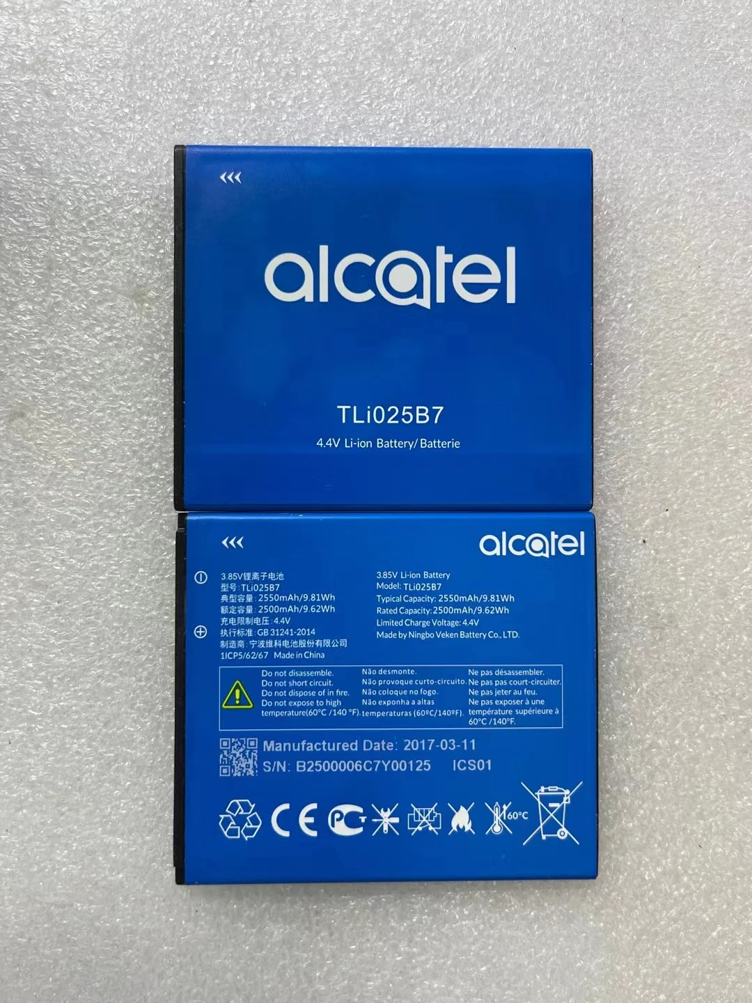 100-New-2550mah-TLi025B7-Battery-for-Alcatel-A3-plus-3G-5011a-tlp025h1 ...