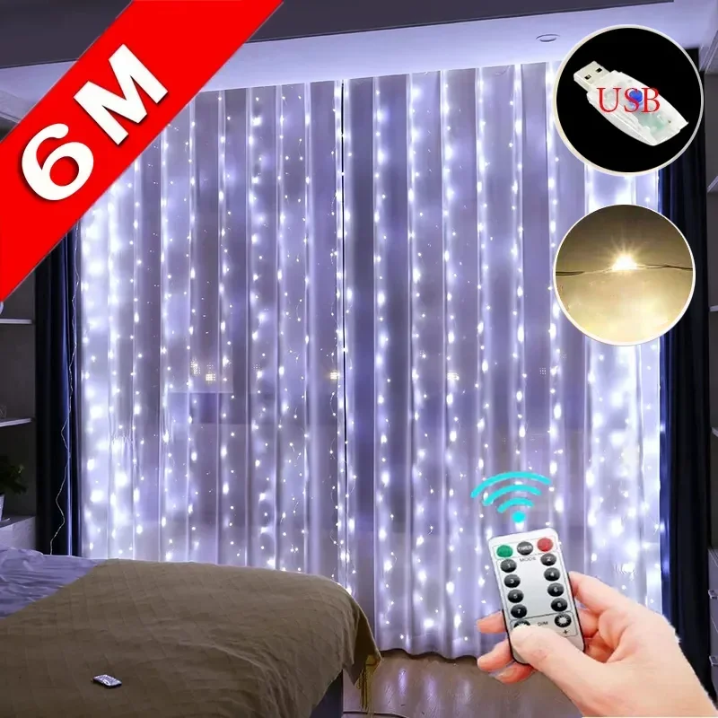 Cadena-de-luces-LED-para-cortina-de-ventana-decoraci-n-de-pared ...