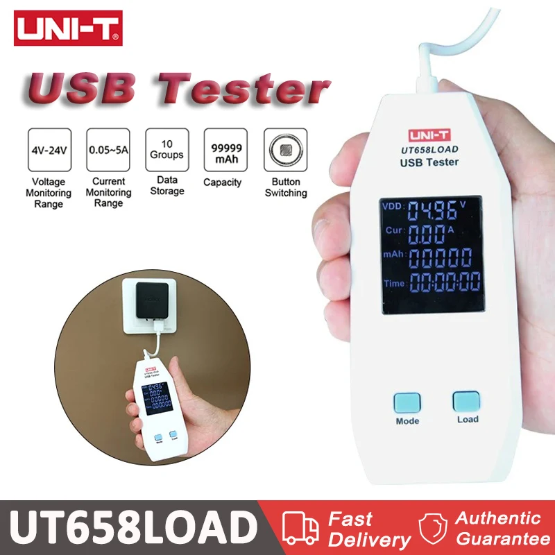 UNI-T-UT658LOAD-USB-Tester-Voltage-And-Current-Meter-Safety-Monitor-3 ...