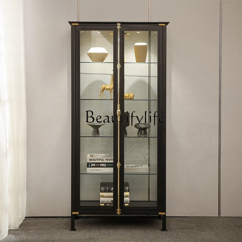 Retro-Iron-Art-Display-Cabinet-Made-of-Glass-Hand-Made-Boutique ...