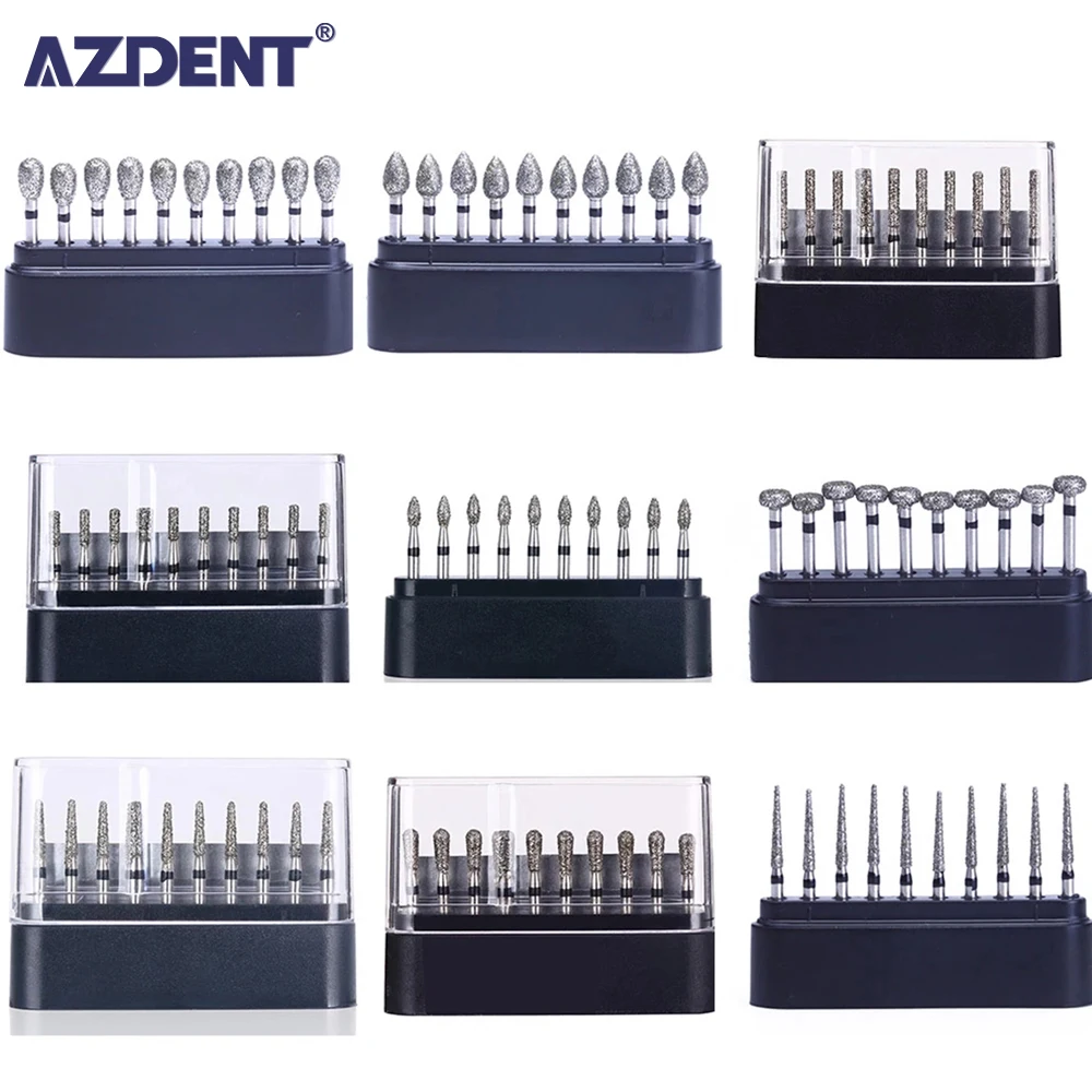 10pc/boxes Dental Diamond Burs Drill Dental Burs Dia-burs For High ...