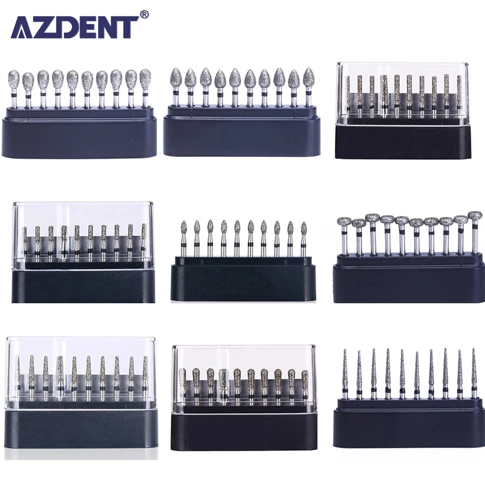 10pc/boxes Dental Diamond Burs Drill Dental Burs Dia-burs For High ...