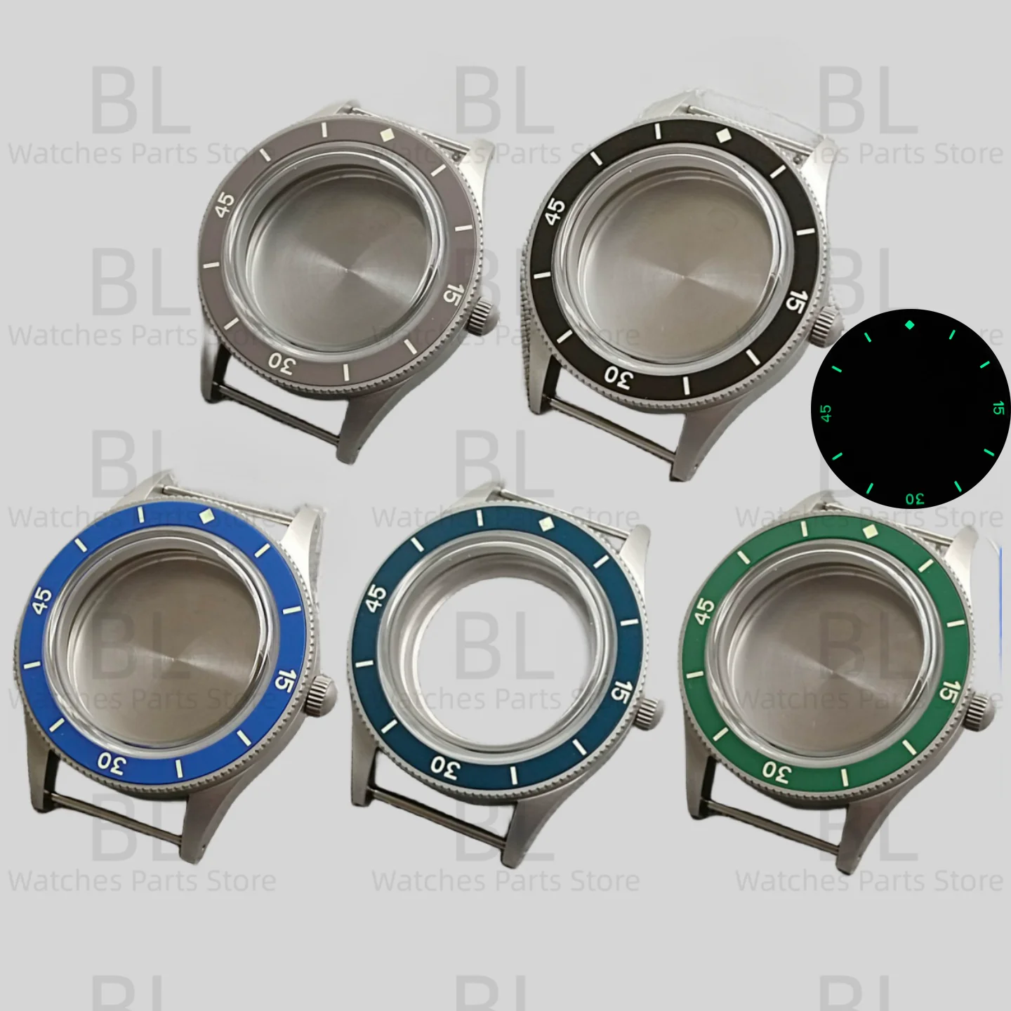 BLIGER-40mm-Retro-Watch-Case-With-Domed-Sapphire-Crystal-Luminous-Bezel ...