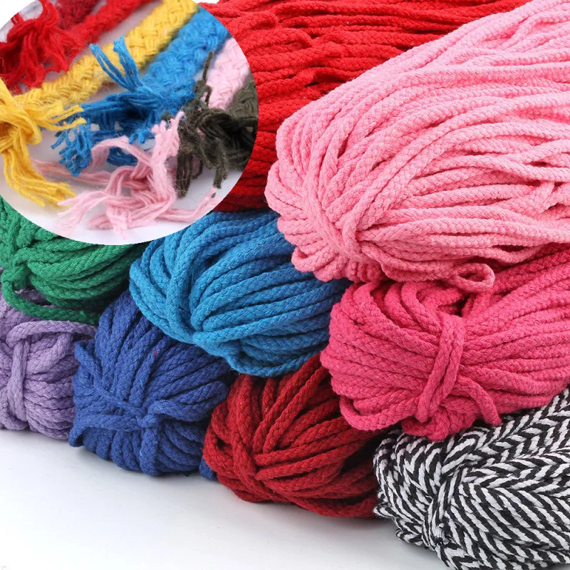10Yards-5mm-Colored-Twisted-Cord-Rope-100-Cotton-Rope-Cords-Craft ...