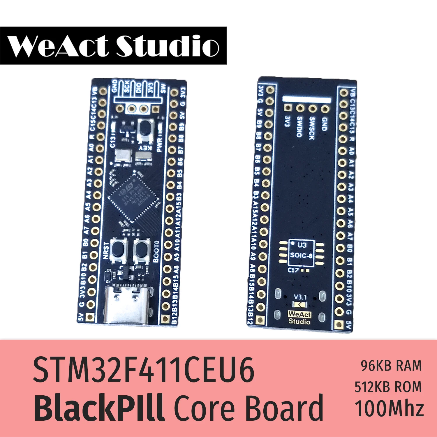 Buy Weact Stm32f411ceu6 Stm32f411 Stm32f4 V31 Learning Board Micropython Pyboard Arduino 6004