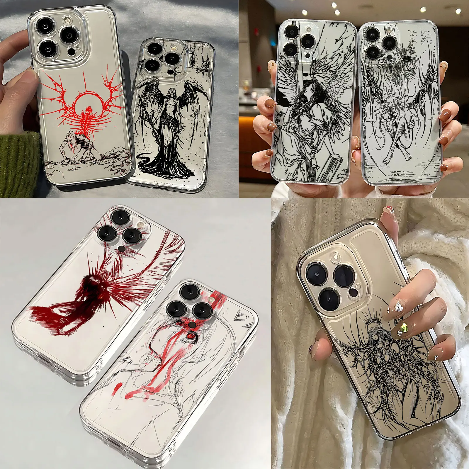 INS-Black-Lines-Fallen-Angel-Goddess-Phone-Case-For-Xiaomi-Redmi-Note ...