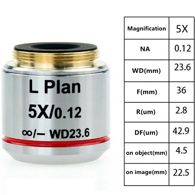 Long Working Distance Infinity Plan Objective Lens 2.5X 5X 10X 20X 50X ...
