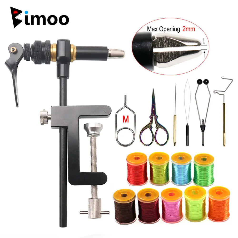 Bimoo 360° Rotation C-Clamp Fly Tying Vise Hardened Steel Jaws Jig Lure ...