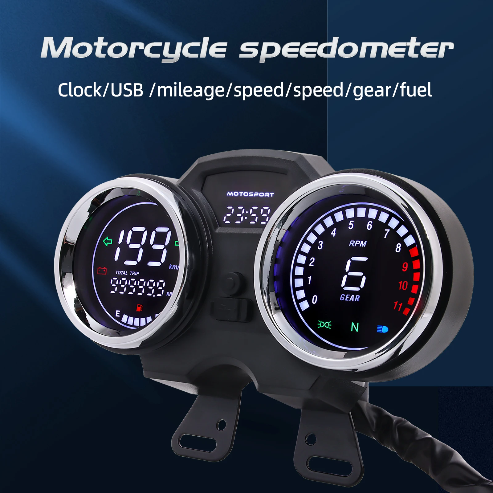 AD-Motorcycle-Digital-Board-Universal-LCD-Odometer-Speedometer-Meter ...