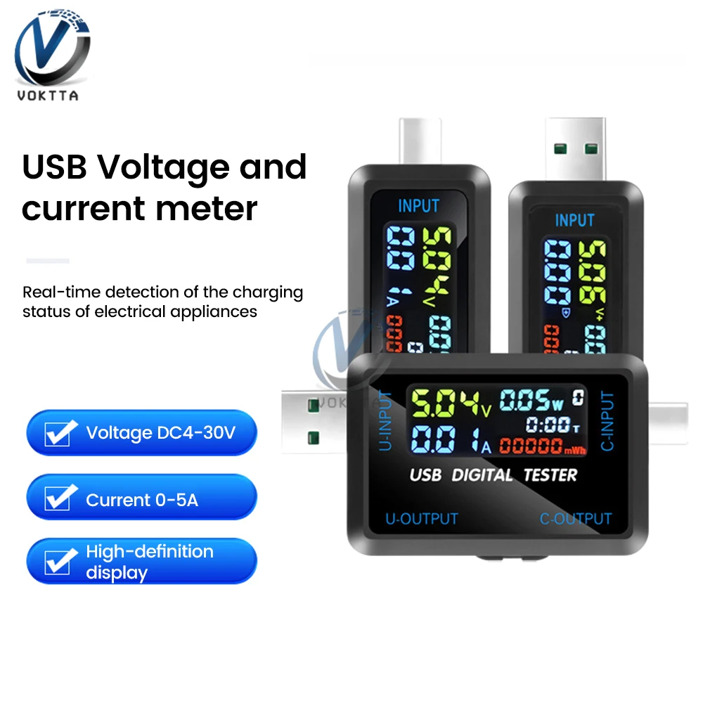 DC4-5-36V-USB-Tester-Digital-Voltmeter-Ammeter-Detector-Power-Meter ...