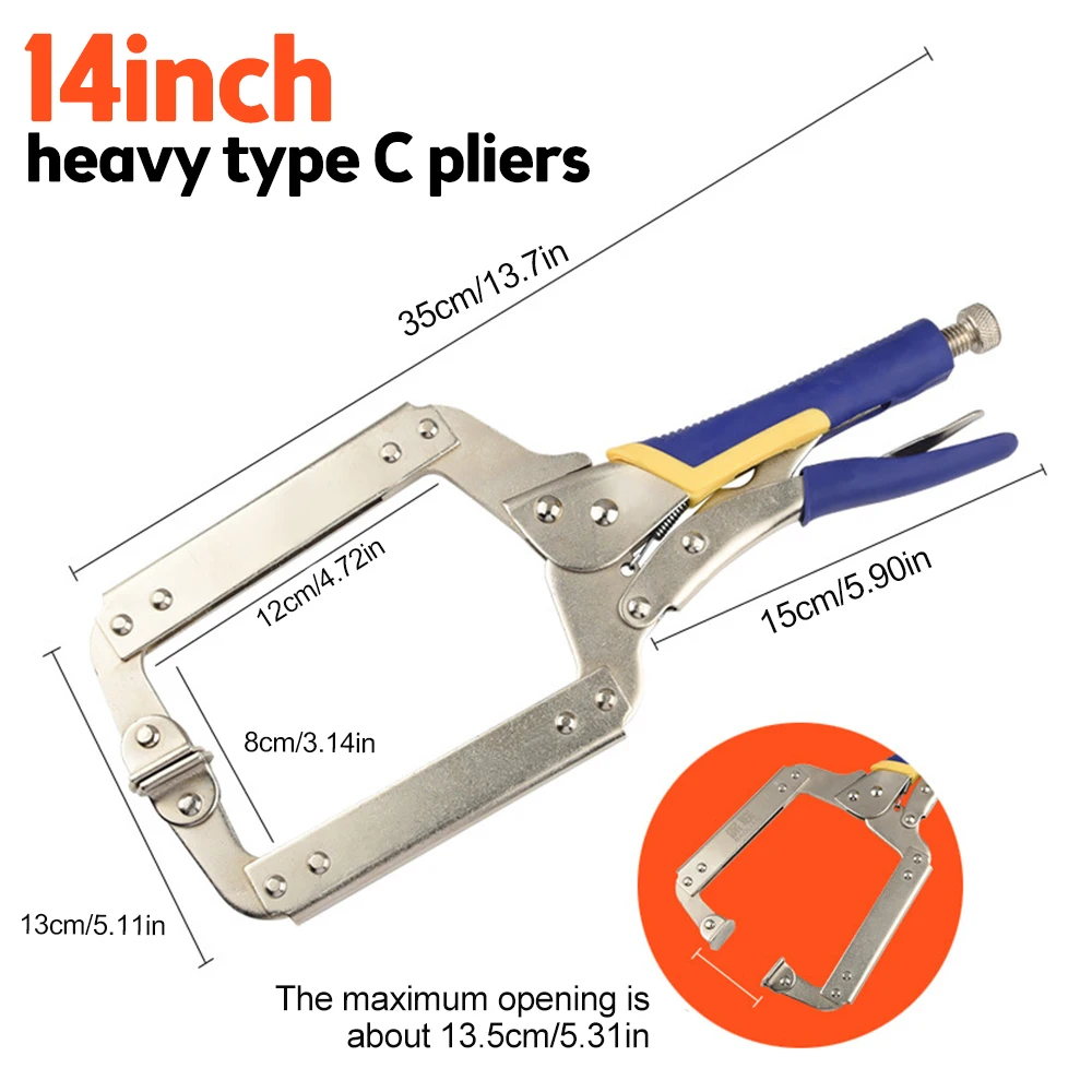 14-inch-C-Clamp-Weld-Clip-Woodwork-Fix-Plier-Pincer-Tong-Tenon-Grip ...