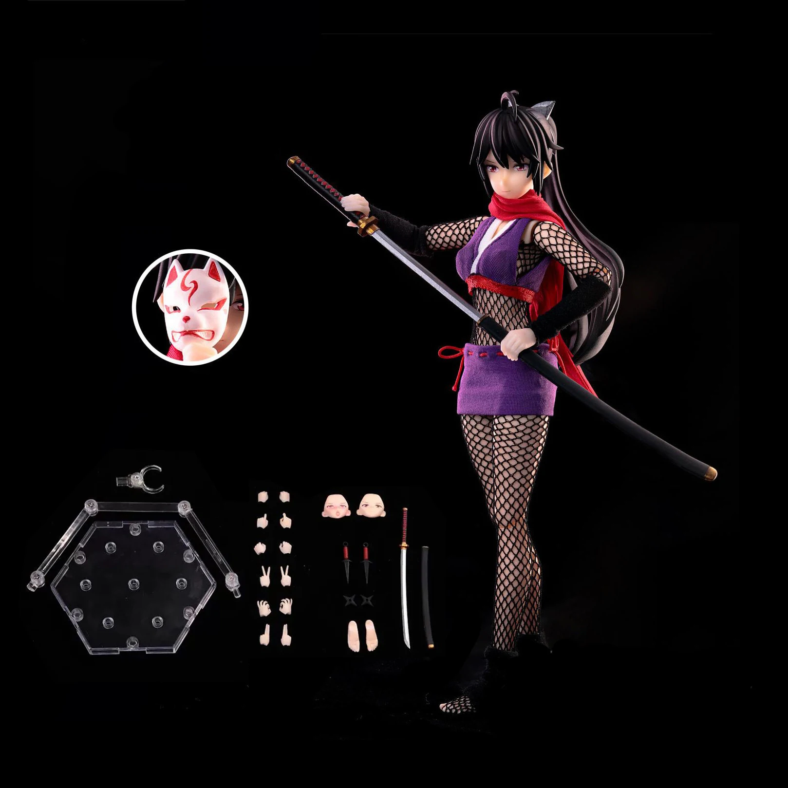 Lynxpulse Hasuki Divine Cat Beats 1/12 Pocket Art Female Ninja Qiu ...