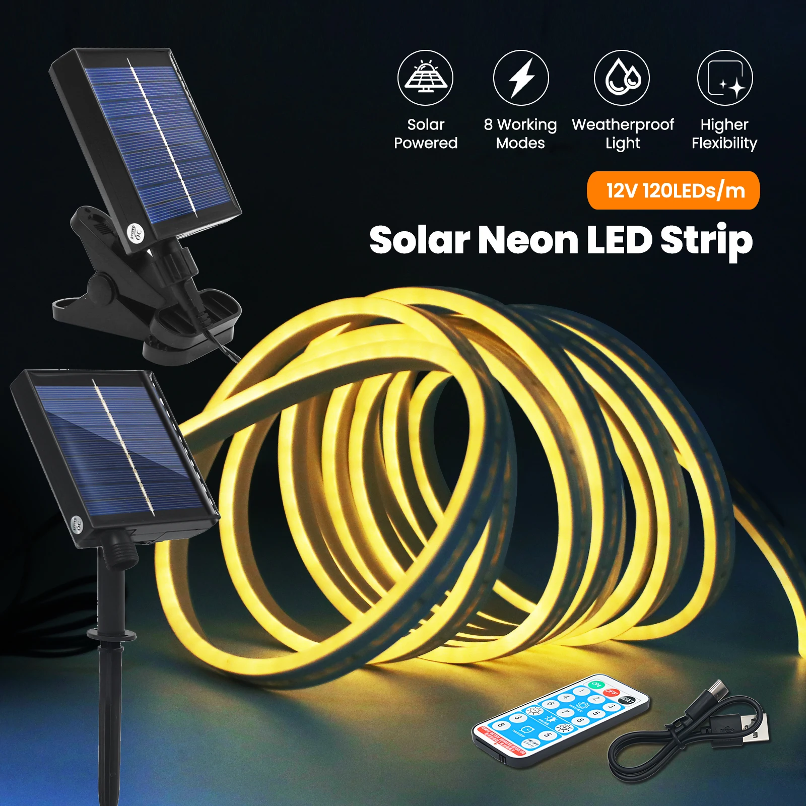 Lampa-LED-na-energi-s-oneczn-zewn-trzna-wodoodporna-12V-SMD2835-120LEDs ...