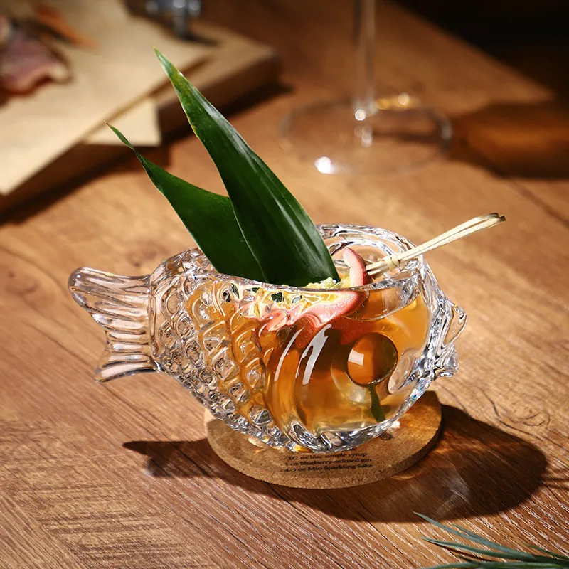 Fish-Shaped-Cocktail-Glass-Wine-Glasses-Reusable-Drinking-Juice-Cup ...