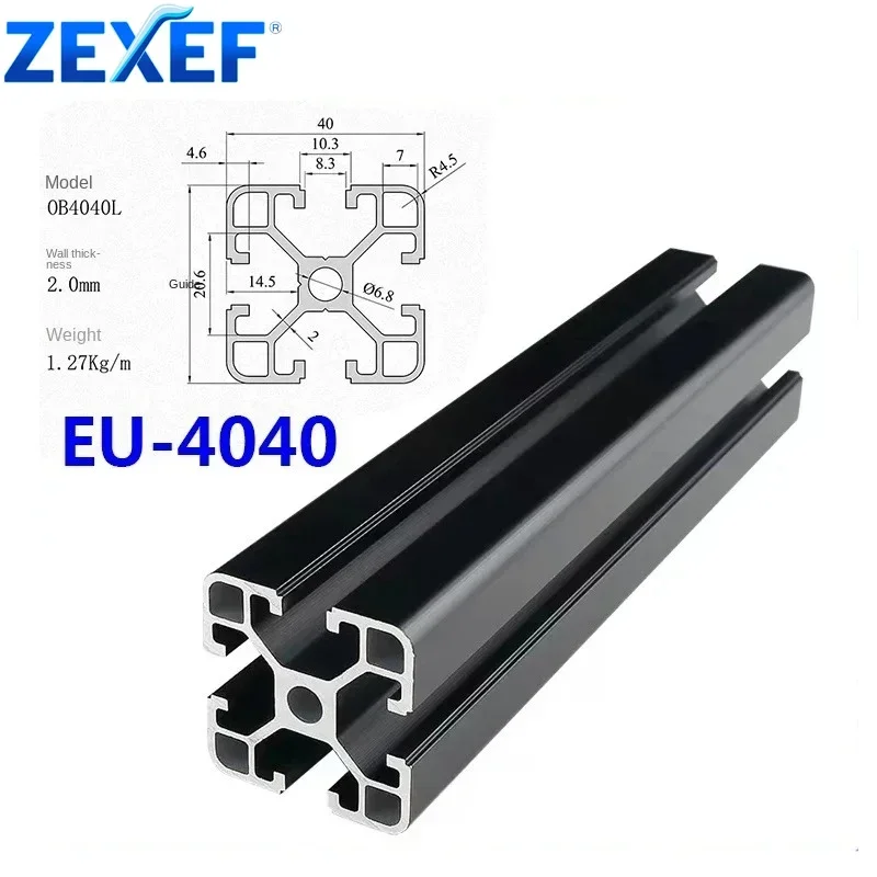 Inicio 1 unidad negro 4040 T ranura extrusión de aluminio perfil de ...