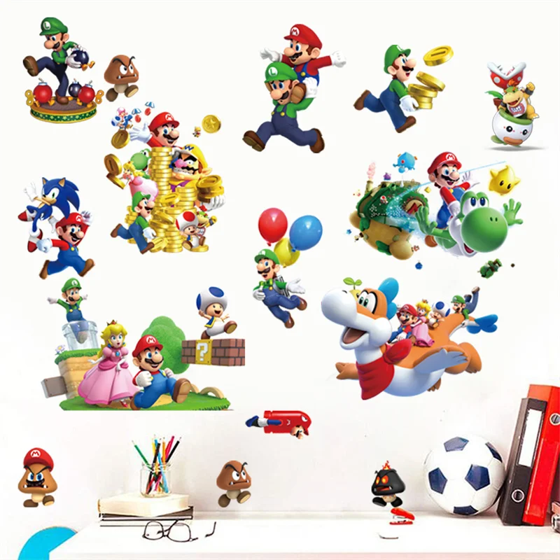 MINISO-3D-Cartoon-Game-Wall-Sticker-For-Kids-Rooms-Decals-Nursery-Home ...