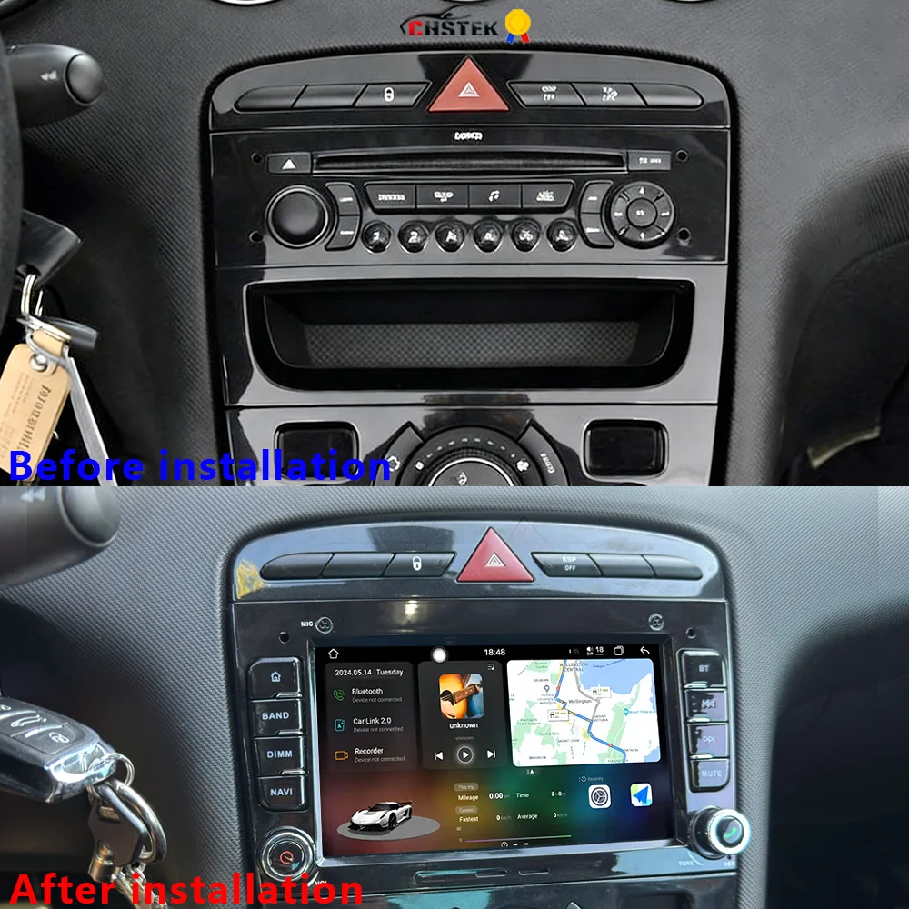 Chtek carplay android 13 para peugeot 308 308 sw 408 t7 2007-2019 carro ...