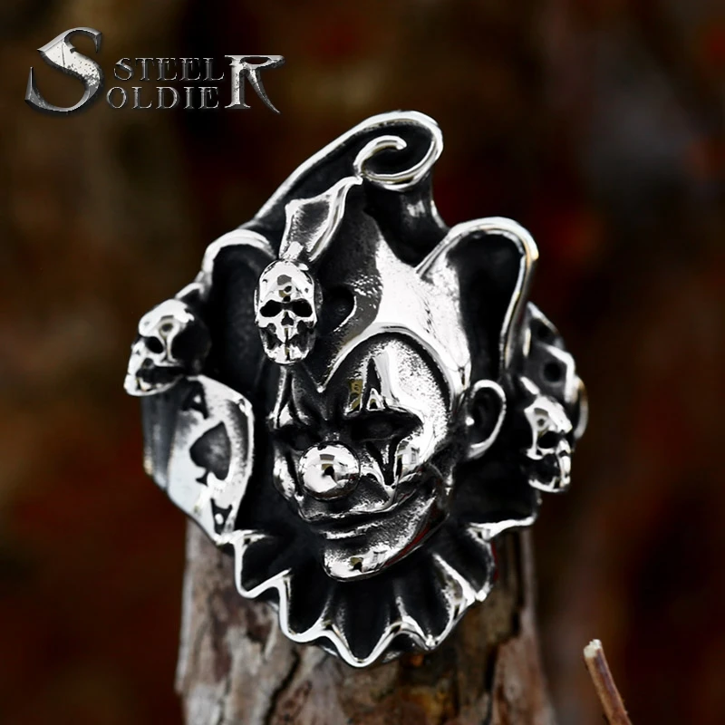 steel-soldier-Fashion-Punk-Style-Joker-Jack-ring-Exaggerated ...