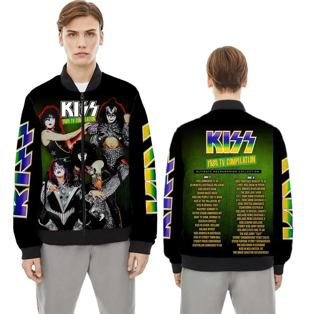 New-Fashion-Women-Men-s-3D-Print-KISS-BAND-Zipper-Bomber-Jackets-Men ...