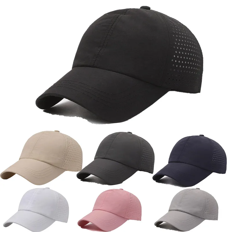 Summer-Outdoor-Black-Sports-Dry-Fit-Baseball-Caps-Breathable-Mesh ...