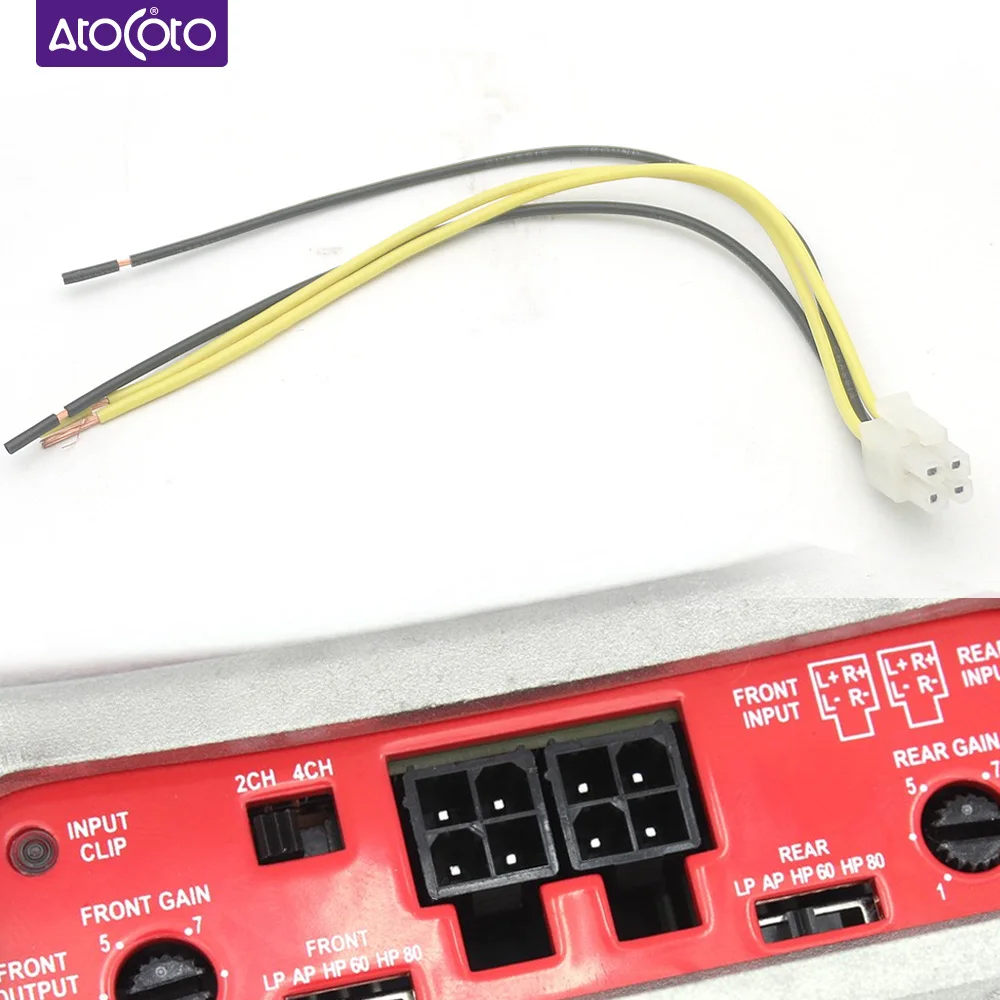 4 Pin Speaker High Level Input Plug Power Wire Harness for Rockford ...