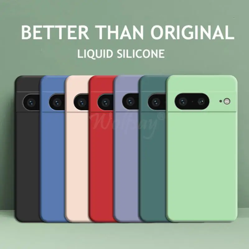 For-Google-Pixel-8-Case-Liquid-Silicone-Rubber-Protector-Phone-Case ...