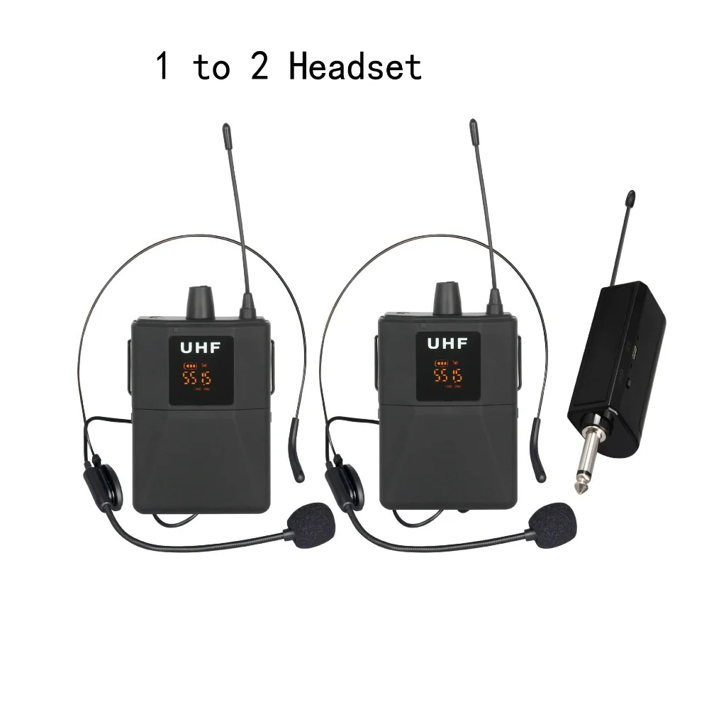 Receptor transmisor UHF con micrófono Lavalier inalámbrico, auriculares ...