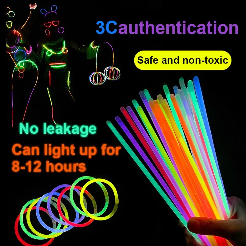 50pcs-Party-Fluorescence-Glow-Sticks-Bracelets-Fun-Necklace-Neon-For ...
