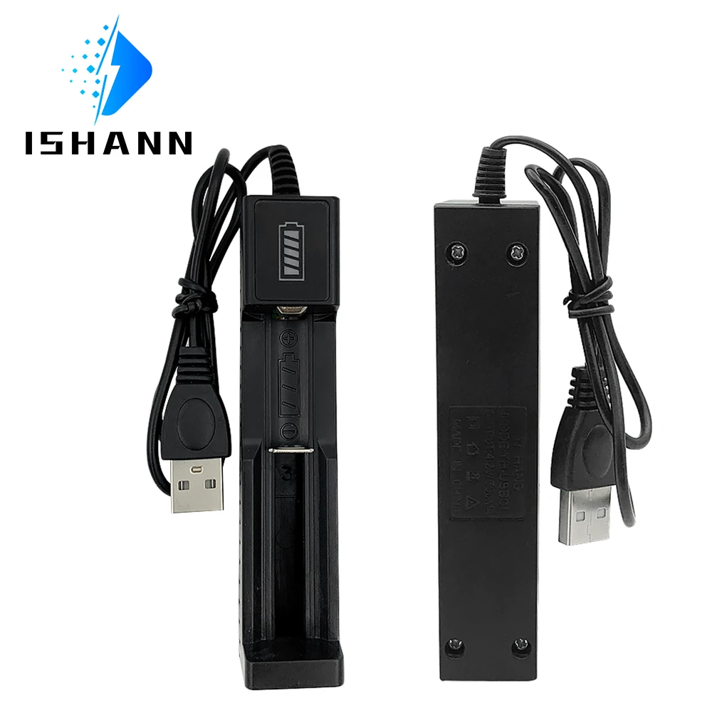18650 USB 단일 충전기 14650 16340 16650 18350 3.7V 충전식 리튬 배터리 스마트 충전기 USB 빠른 ...