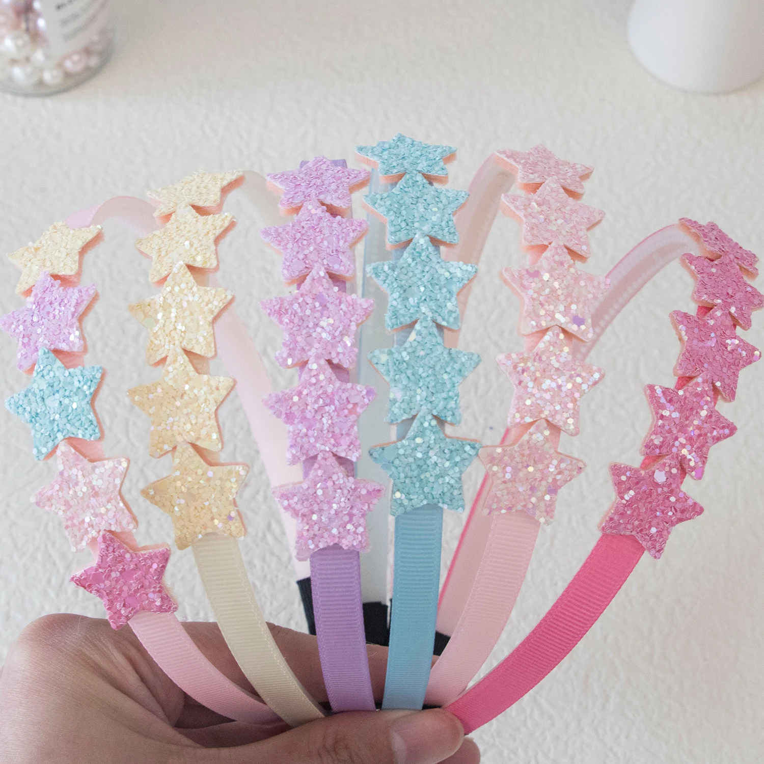 1pc-Cute-Glitter-Star-Headbands-Girls-Sparkly-Star-Shaped-Hairbands ...