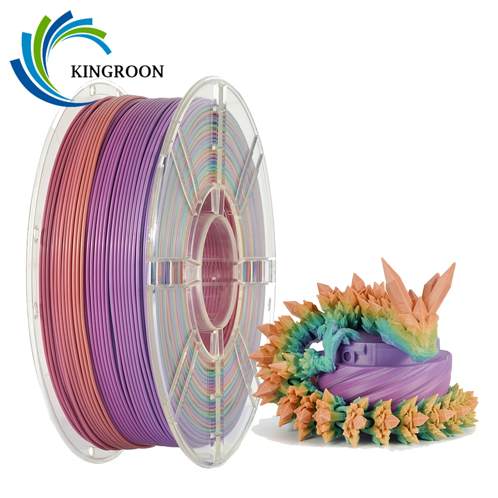 KINGROON Silk PLA Plastic 1kg 1.75mm, New Multicolor Gradient 3D ...