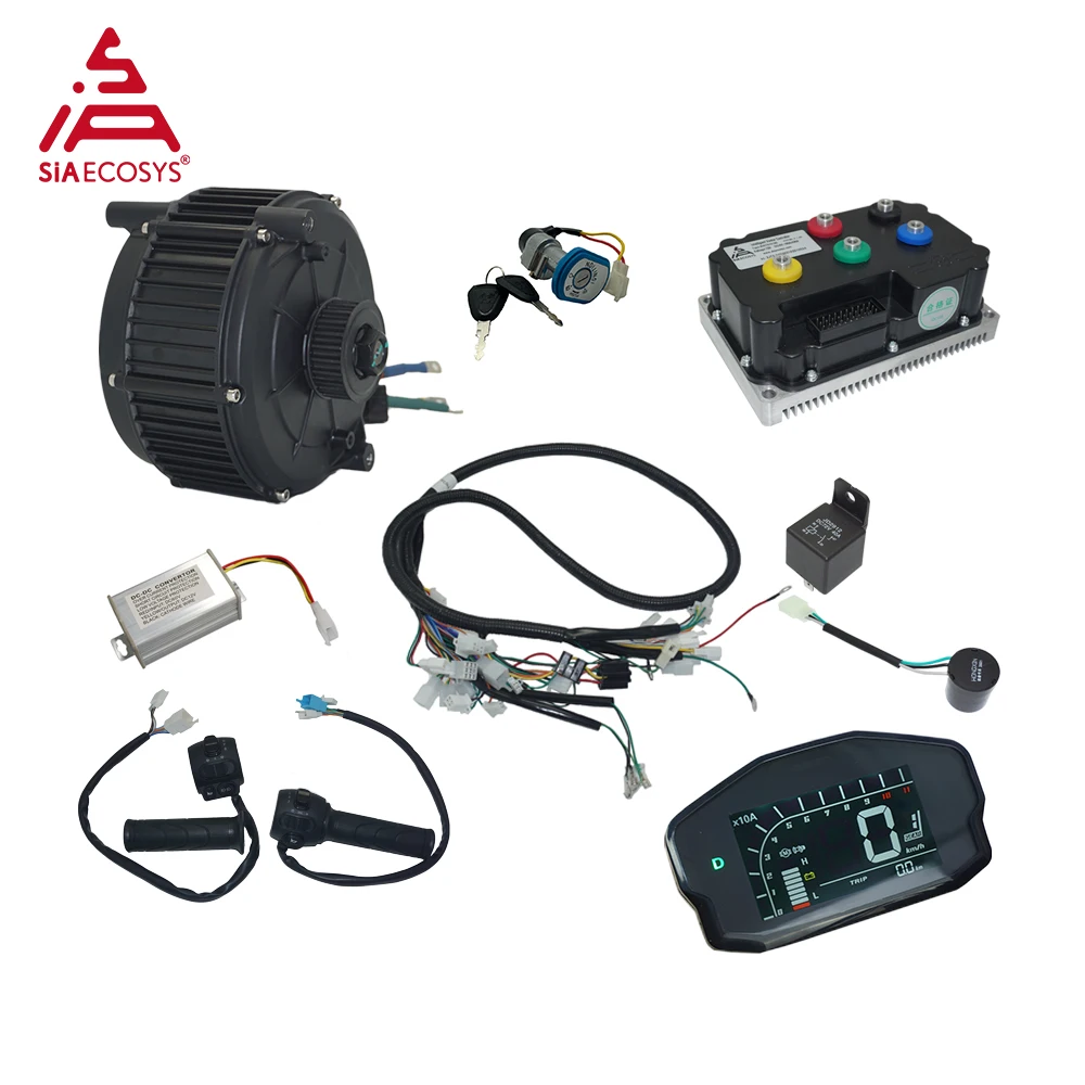 QSMOTOR 165 5000W 72V 35H Encoder Mid Drive Motor Conversion Kit With ...