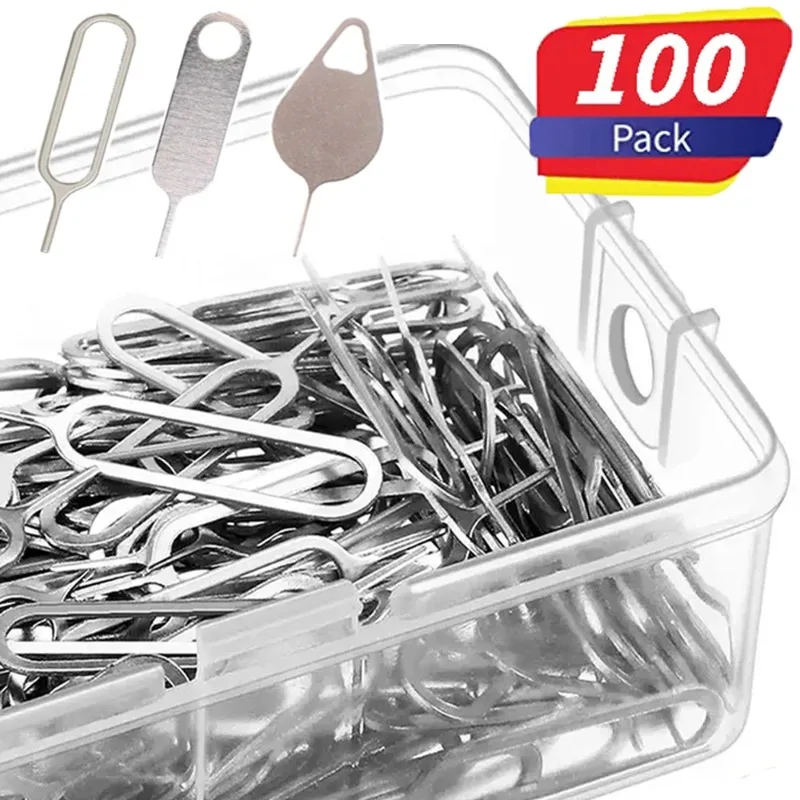 100-10Pcs-Sim-Card-Tray-Eject-Pin-Key-Tool-Stainless-Steel-Open-Needle ...