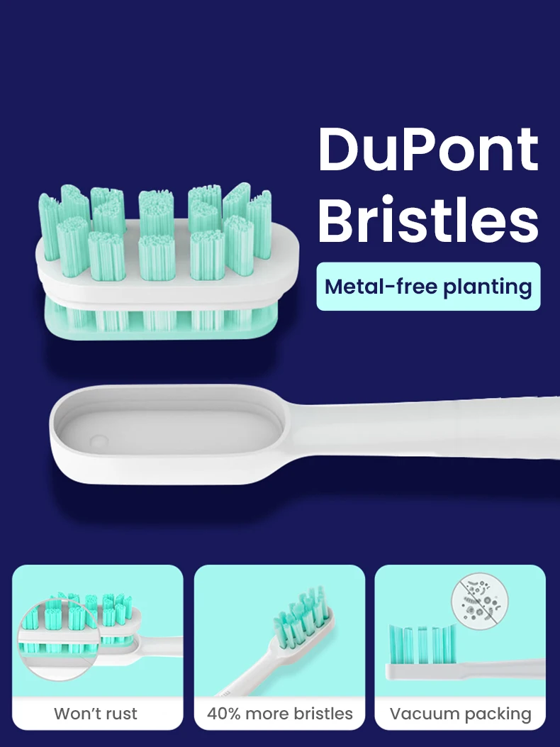Brosses à dents,Têtes de brosse à dents électrique sonique Xiaomi Mijia ...