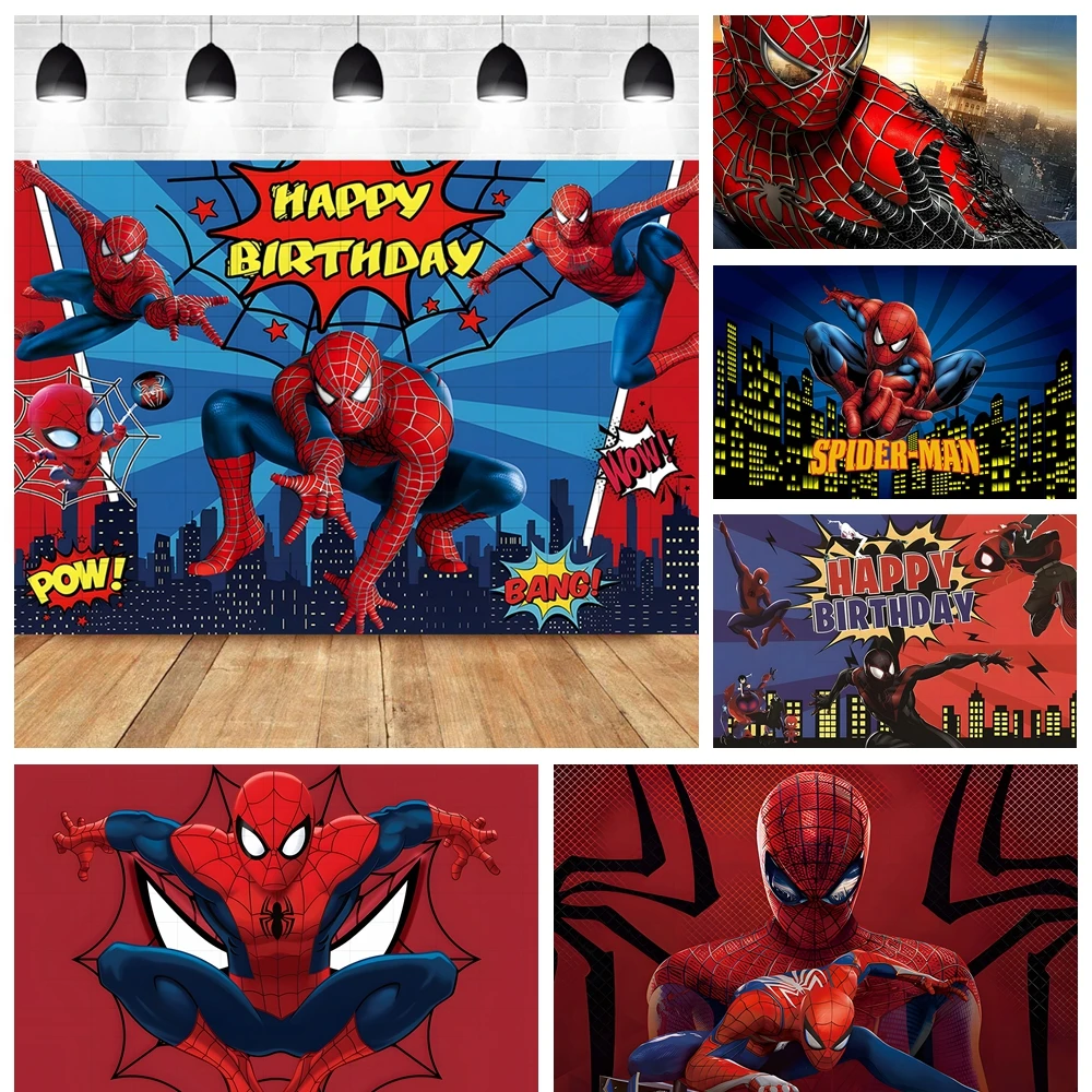 Spider-Man-Party-Backdrops-Banner-Custom-Superhero-Theme-Children ...