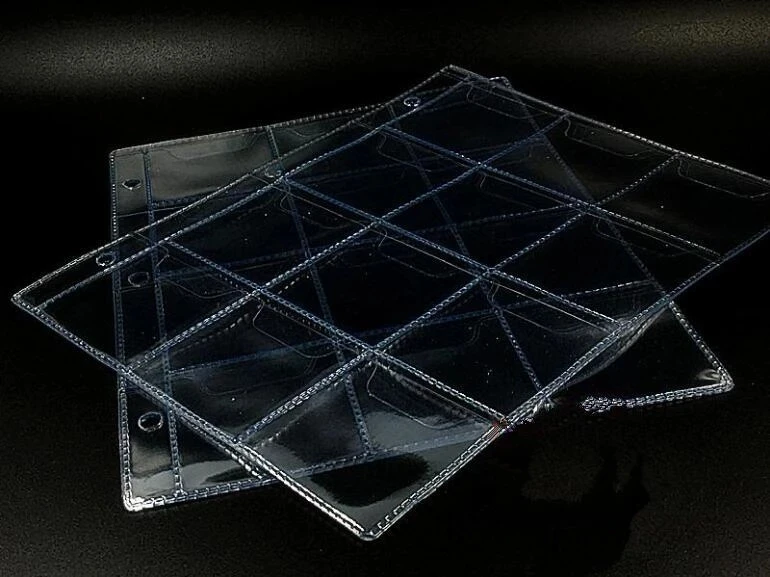 10 Pcs/lot 12 Grids/units Pvc Sheets For Coins Album Transparent Inside ...
