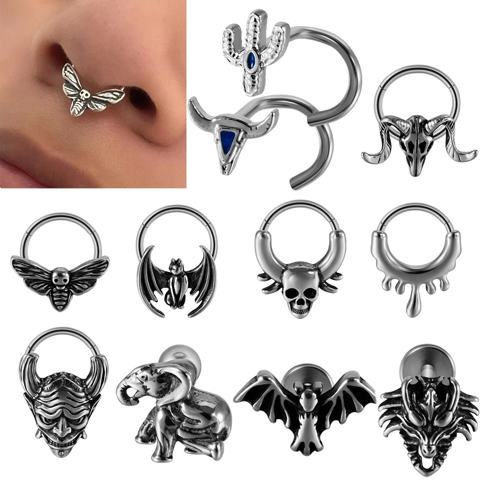 1 unidad Punk calavera abeja toro murciélago agua derretida negro Olil ...