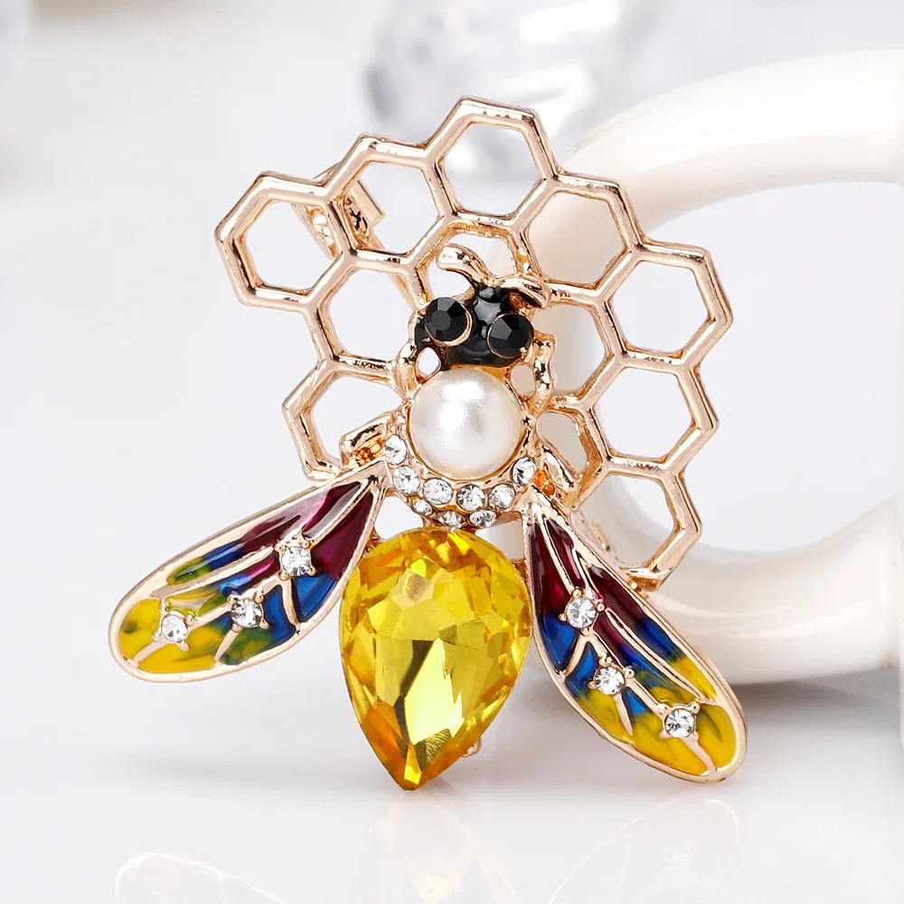 New-sparkling-rhinestones-creative-insects-animals-brooches-bee-designs ...