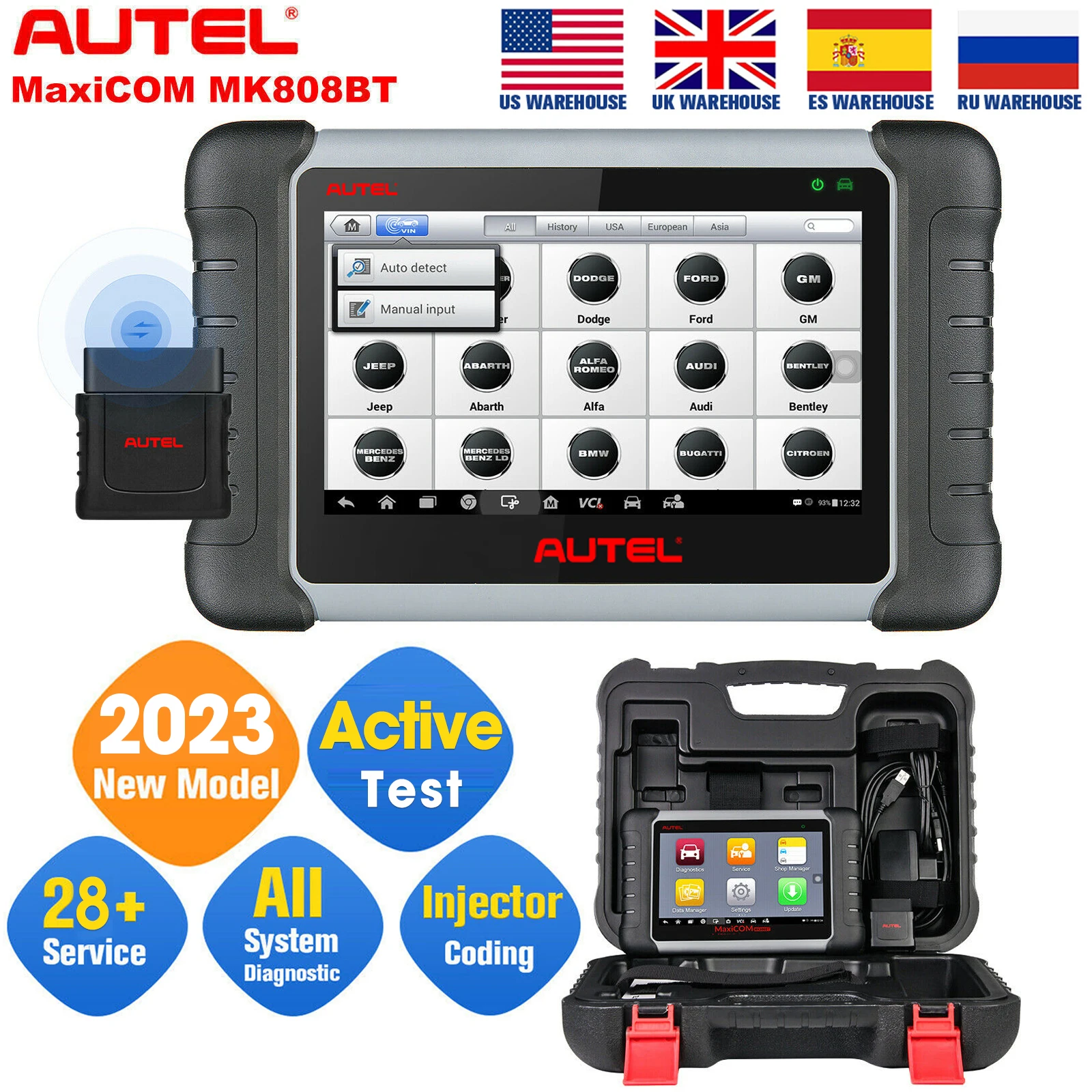 Autel – Maxicom Mk808bt Maxisys Outil De Diagnostic Automobile ...