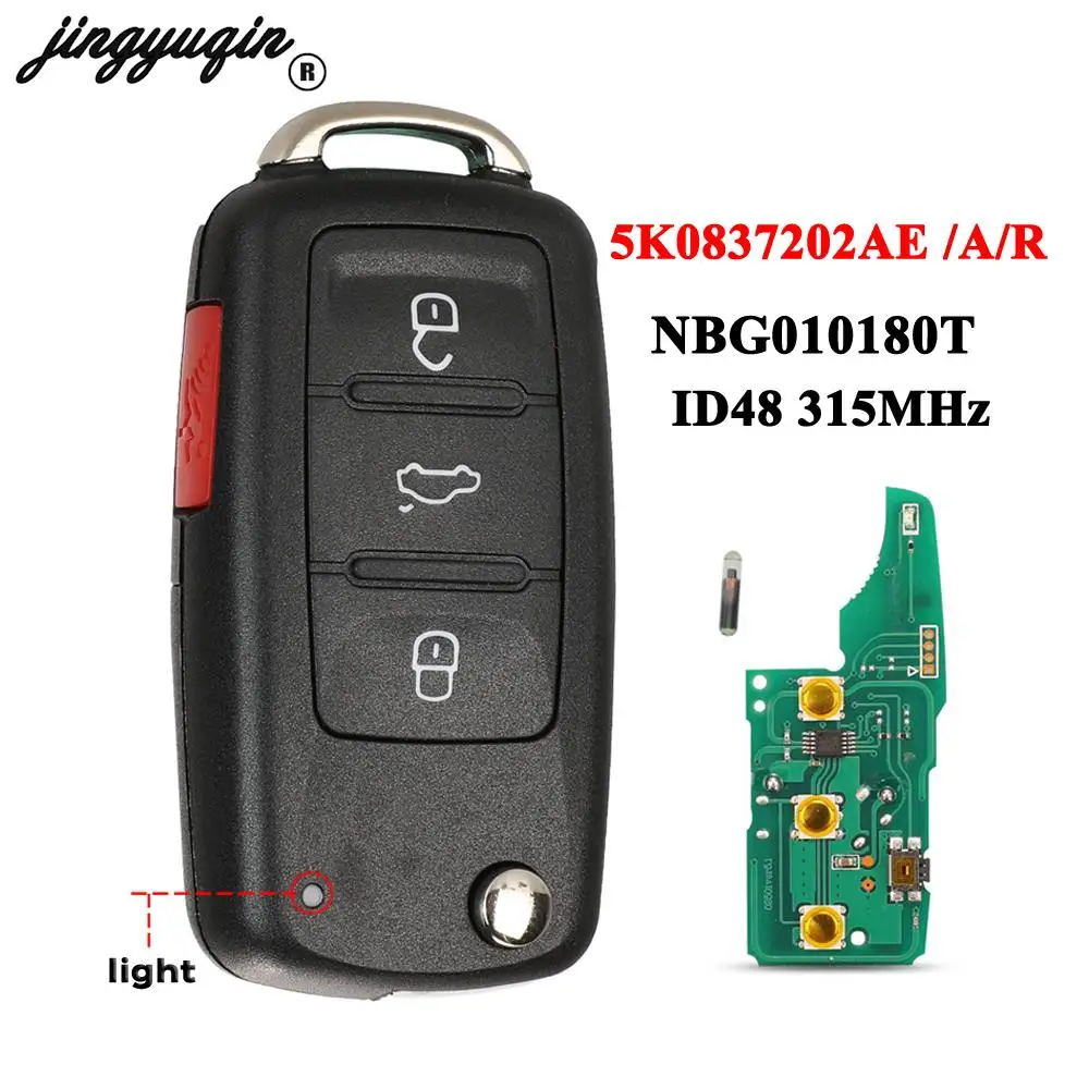 jingyuqin-315Mhz-5K0837202AE-A-R-Remote-Key-for-VW-Jetta-CADDY-EOS-GTI ...