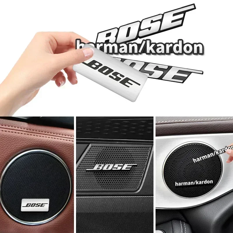 Premium Harman Kardon BOSE Badge 3D Aluminum Car Audio Stickers (4 HM da)