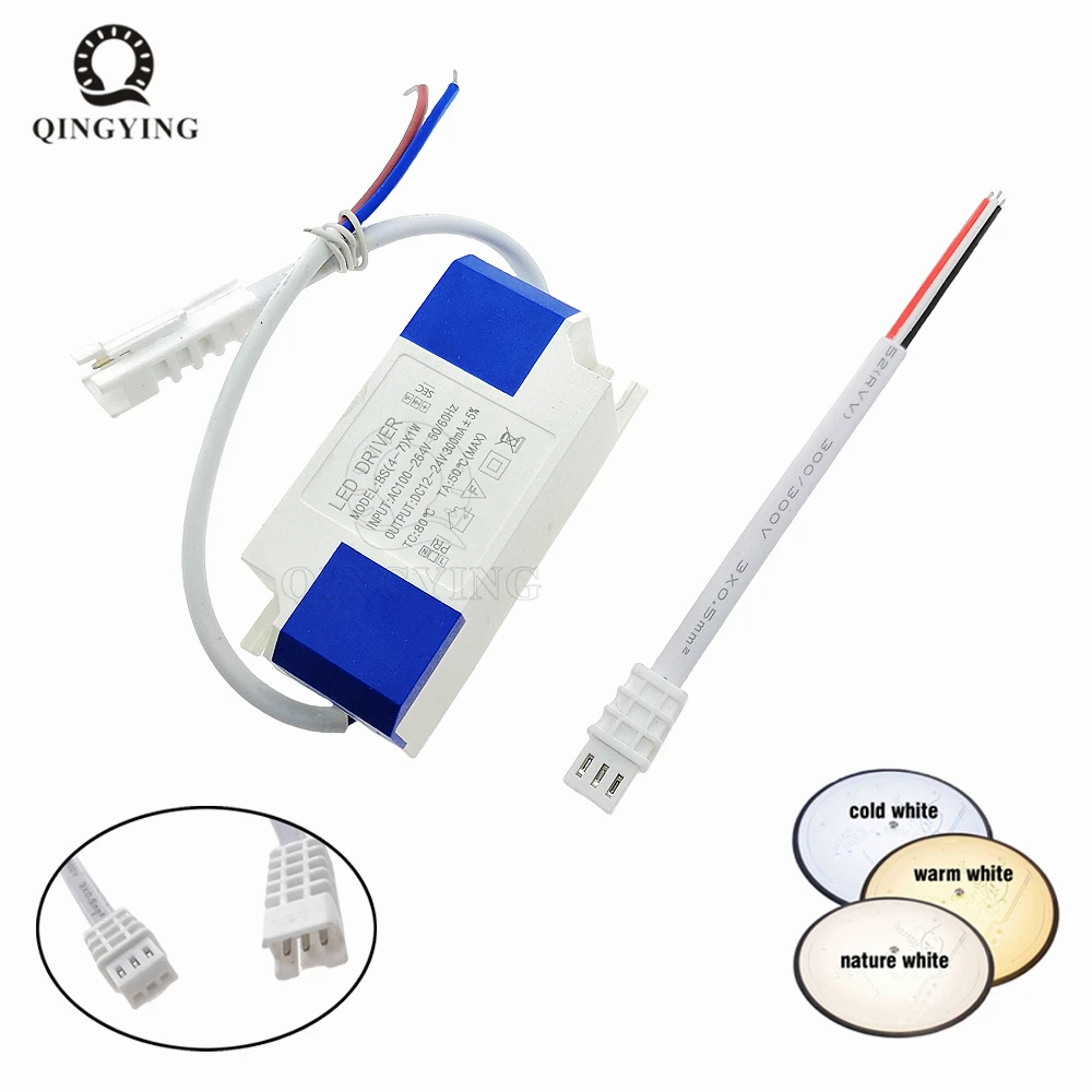 1pcs-2pcs 2W-36W 3Pin 3 Color Adapter AC110V 220V LED Driver 300mA Non ...