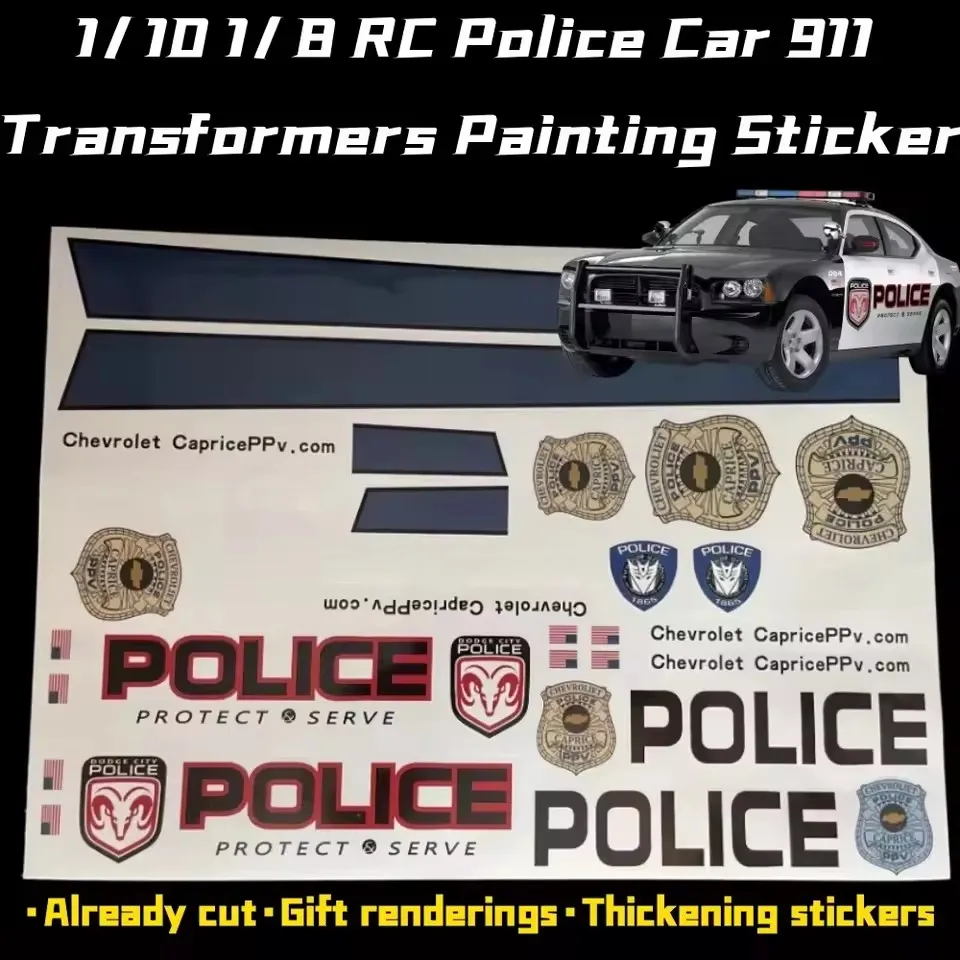 Original RC 1/10 SRT Challenger Police Car Sticker 911 Drift Short ...