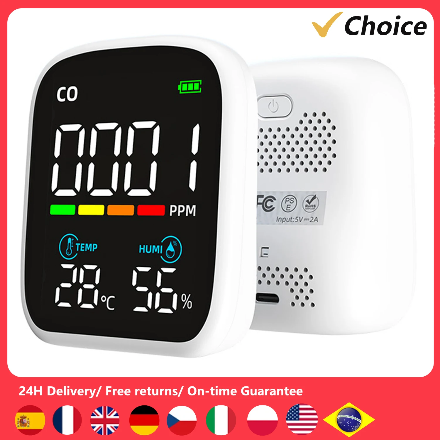 Digital-LED-Display-CO-Detector-Portable-Carbon-Monoxide-Tester ...