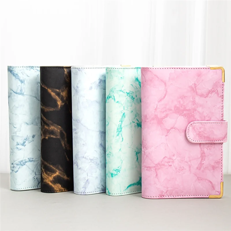 A6-Colored-Marble-Color-A6-PU-Leather-DIY-Binder-Notebook-Covers-Diary ...